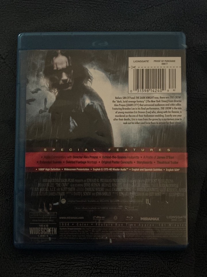 Blu Ray - The Crow - Brandon Lee | eBay