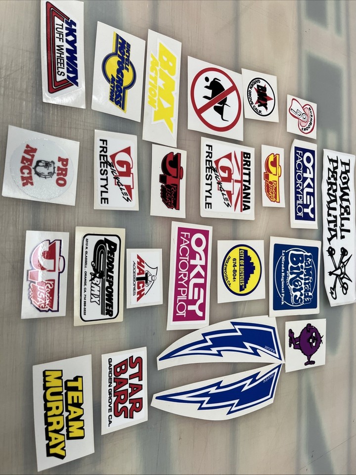 old school bmx stickers decals Pack Of 24 Stickers number plate ...
