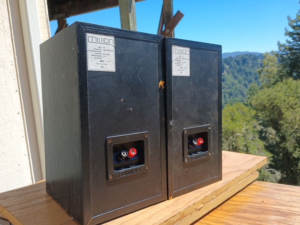 VINTAGE MISSION Model 700 2 way Reflex loaded BOOKSHELF FLOOR SPEAKERS ...