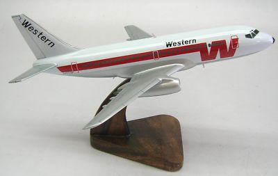 Boeing B-737 Western Airlines Airplane Wood Model Large Free Shipping ...