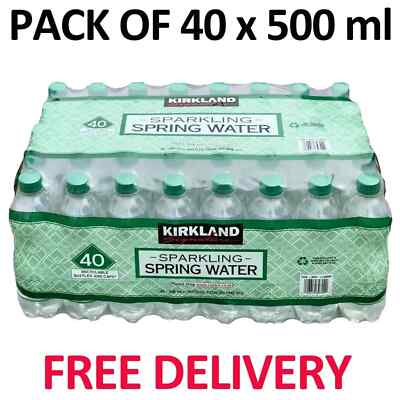 Kirkland Signature Sparkling Spring Water Screw Cap Lid Bottles 40 x ...