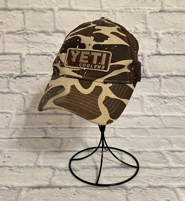 Yeti Coolers Camo Hat Baseball Cap Adjustable Snapback Trucker Paint ...