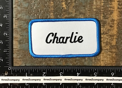 Vintage CHARLIE Name Tag Job Work Shirt Uniform Iron-On Patch | eBay