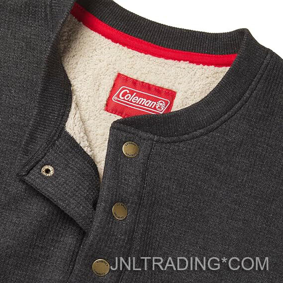NWT Coleman 3 Buttons Sherpa Lined Waffle Henley Shirts Front Welt ...