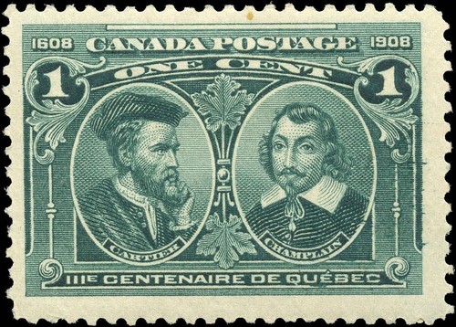 Canada Mint H F+ 1c Scott #97iii VARIETY 1908 Quebec Tercentenary Issue ...