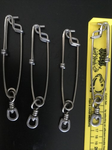 4 XStainless Steel Shark Clips Large 16cm With Swivel Clip12.5cm 500g ...