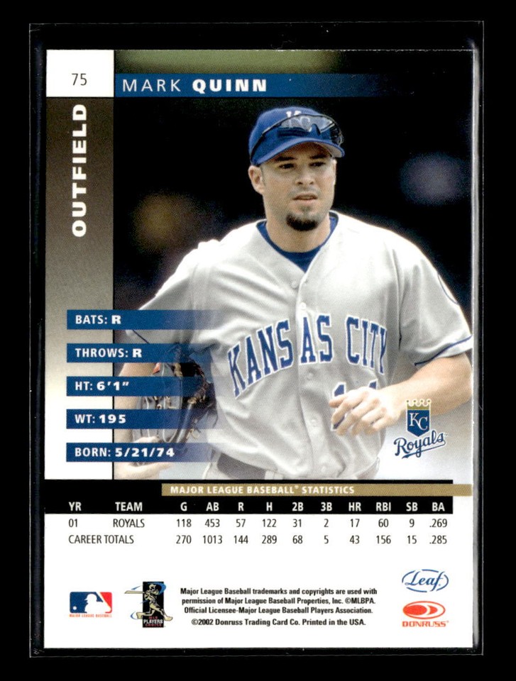 2002 Leaf #75 Mark Quinn | eBay