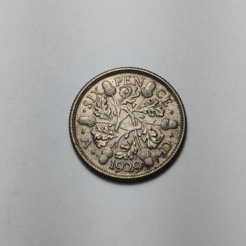 1929 Great Britain 6 Pence - Sharp Silver Coin! - George V - Sixpence ...