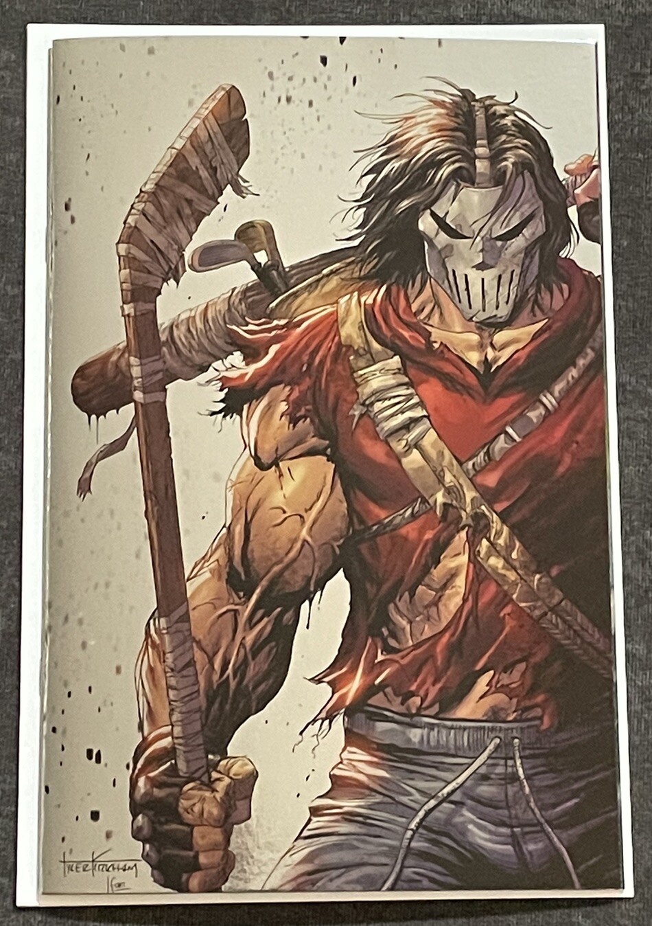 TMNT #1 Casey Jones Battle Damage TYLER KIRKHAM Foil Virgin Variant ...