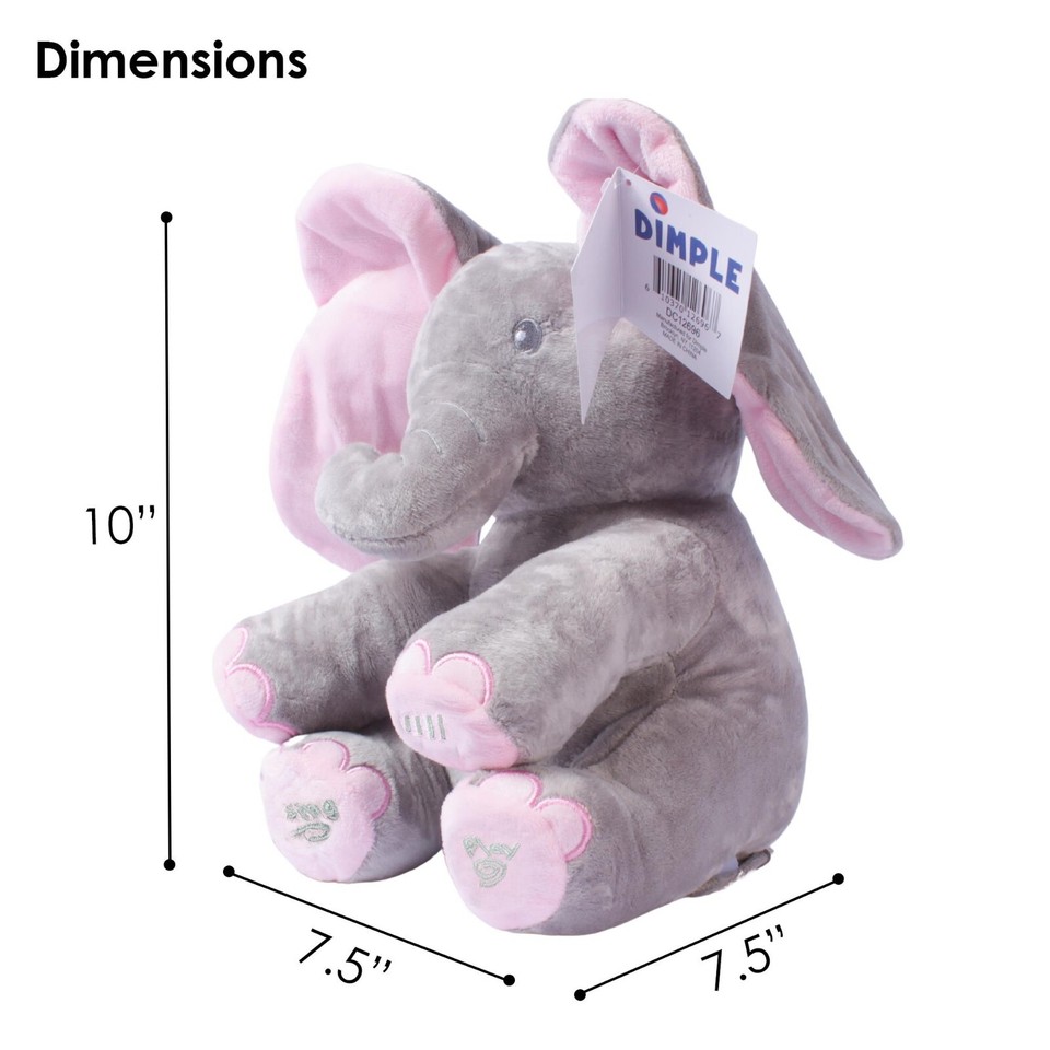 Dimple Animated Plush Singing Kaia Elephant with Peek-a-boo Interactive ...