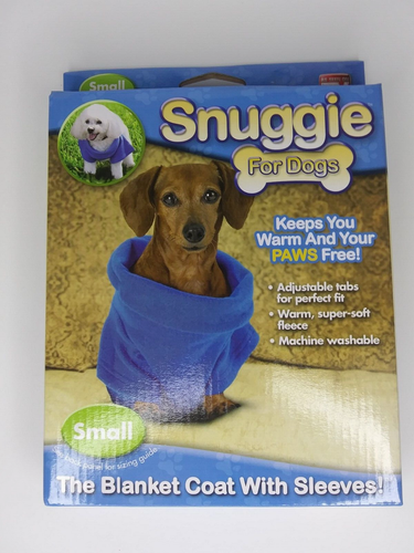 Snuggle For Dogs Sz Small Blanket/Coat With Sleeves Blue | eBay