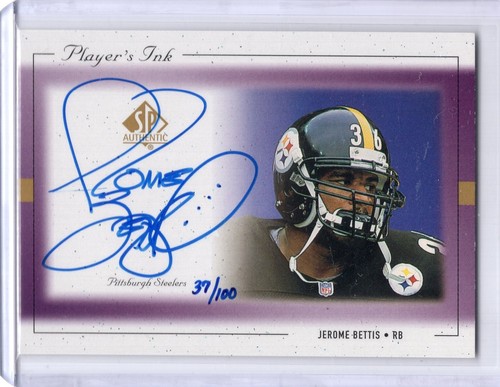 1999 SP Authentic Player's Ink Level 2 Autograph #JB-A Jerome Bettis 37 ...