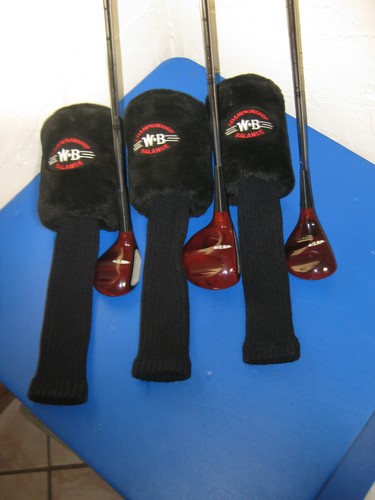 NEW PERSIMMON WOOD BROS KOOL CAT DRIVER 1,3,5 BURGUNDY REG. FLEX STEEL ...