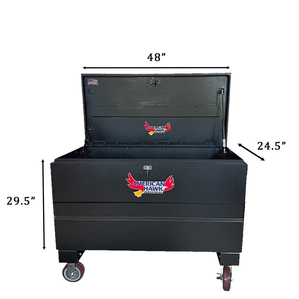 Job Box Tool Box - Black | Construction Tool Box | Tool Chest 48"x29.5 ...