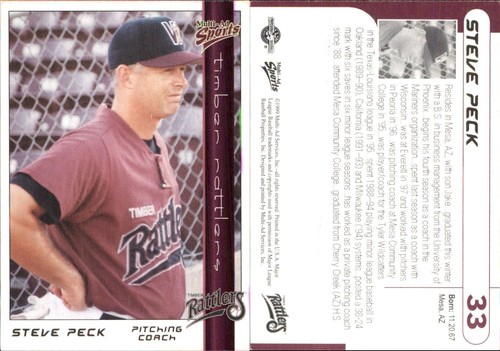 Steve Peck 1999 Multi-Ad Wisconsin Timber Rattlers #33 RC Card | eBay