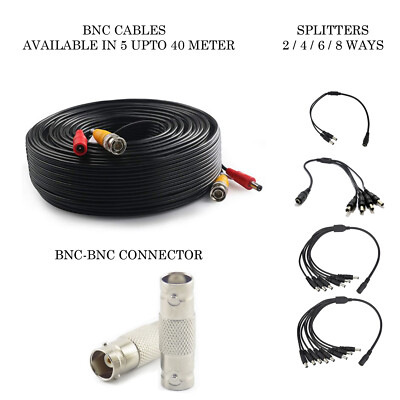 BNC DC Power Lead CCTV Security Camera DVR Video Camera Extension Cable ...