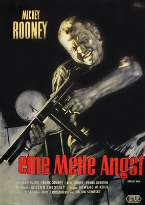 Mickey Rooney Alan Bunce EINE MEILE ANGST Orig. Filmplakat gefaltet ...