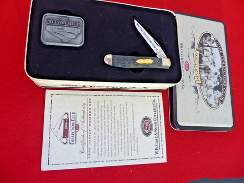 Case XX USA 6107 SS mint in tin box 1999 Jr Collectors Club trapper ...
