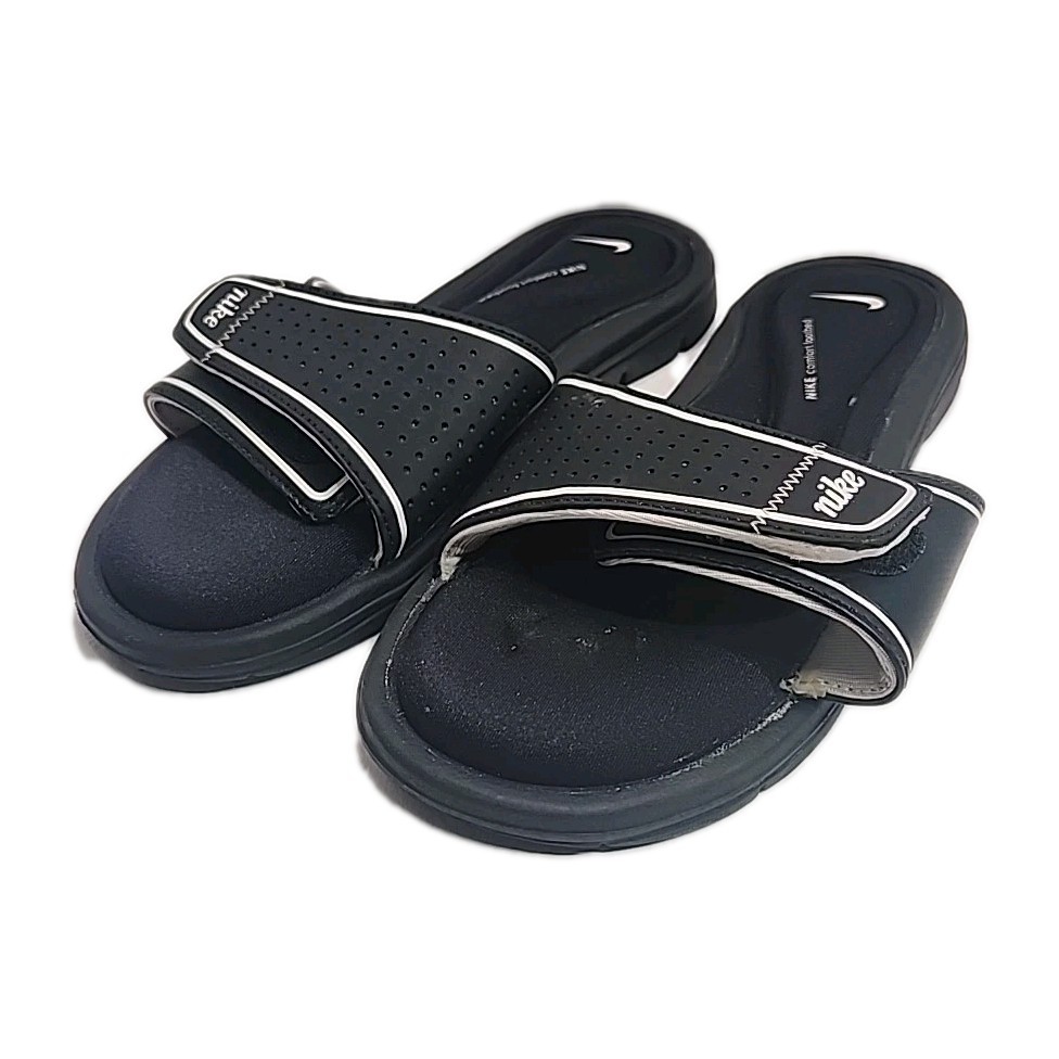 Nike Comfort Footbed Slides Black & White Womens Size… - Gem