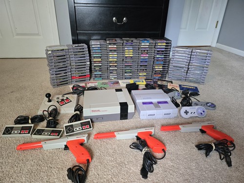 Huge! Nes & Snes Console & Game Lot Incudes 88 Nes & 54 SNes Games ...