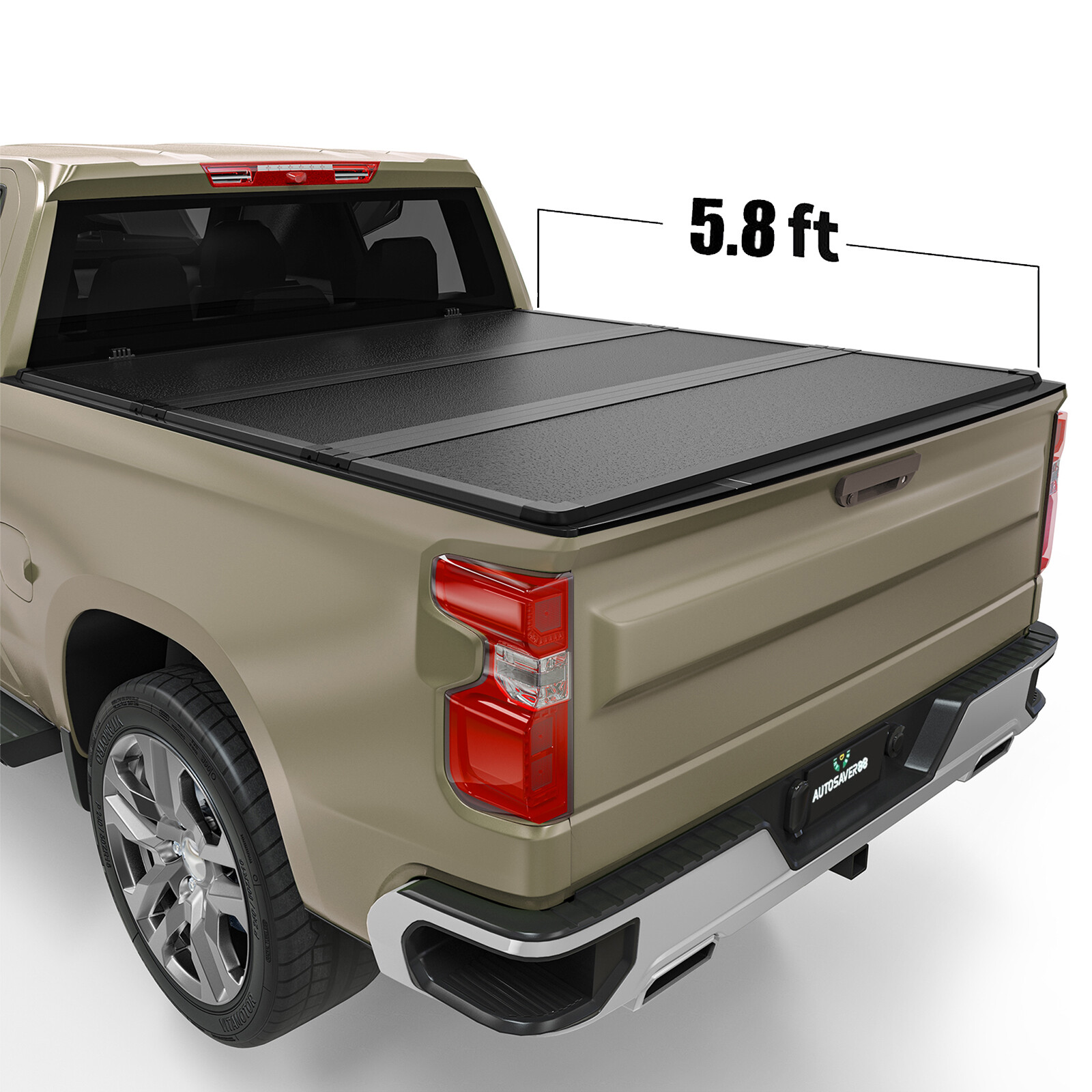 5.8FT FRP Hard Tri-Fold Tonneau Cover For 19-26 Chevy Silverado /GMC ...