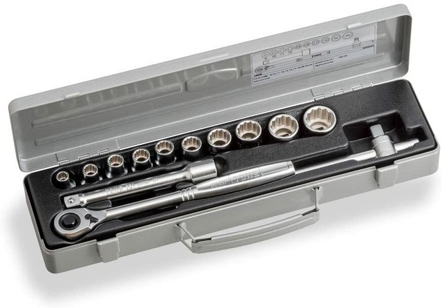 TONE 1/2" Drive 12 pt 8-24mm Socket Wrench Set 800MISO 13 Tools JAPAN ...