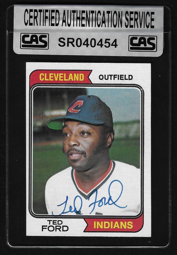 1974 Topps Ted Ford CAS Authentic Signed Card #617 AUTO Cleveland ...