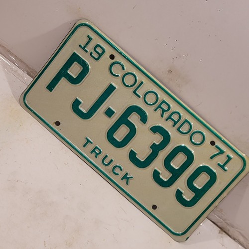 1971 Colorado Truck Expired License Plate PJ-6399 Man cave BAR | eBay