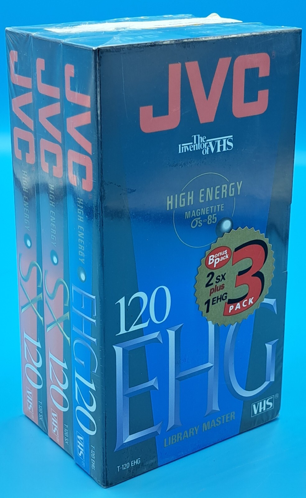 JVC VHS Tapes Video (1) T-120 EHG (2) T-120 SX Factory Sealed (3) Pack ...
