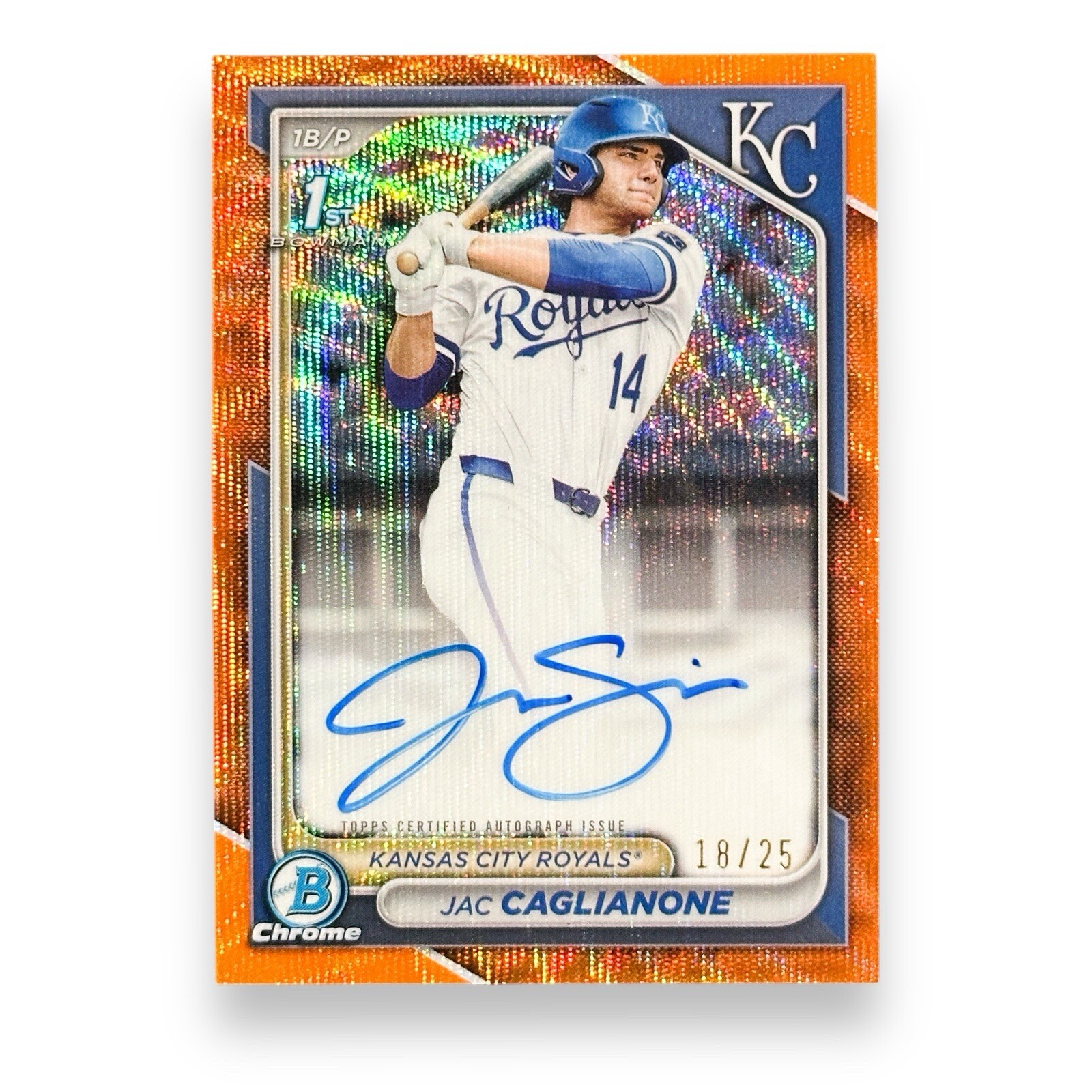 2024 Bowman Draft Jac Caglianone Orange Refractor Auto /25 rookie | eBay