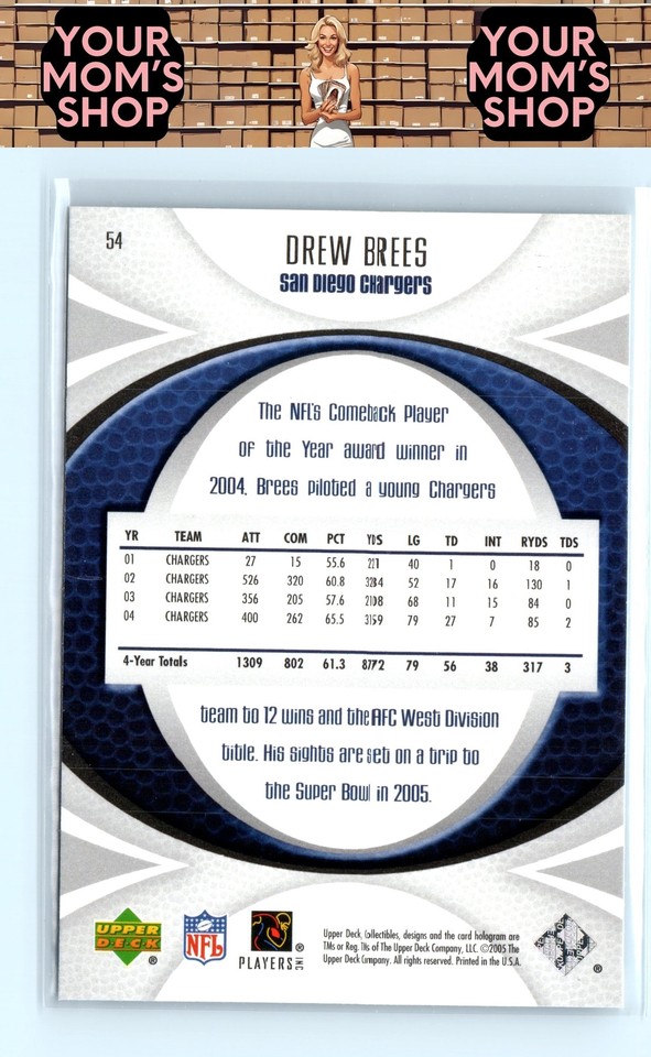2005 UD Mini Jersey Collection #54 Drew Brees | eBay