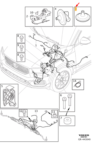 VOLVO XC40 Engine Compartment Cable Harness Grommet 31483072 NEW ...