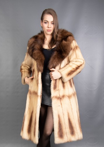 6399 GLAMOROUS GERMAN SABLE FUR COAT FUR JACKET LONG PELZ BEAUTIFUL ...