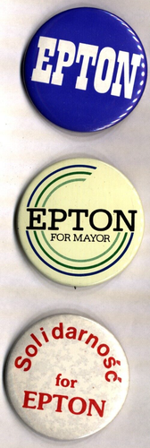 (3) 1983 Bernard Edward Epton Political Pinbacks REP. CHICAGO MAYOR ...