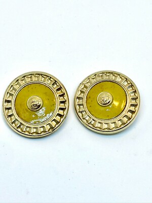 Versace Vintage Medusa Head Shank Button w/ Mustard color lacquer and ...