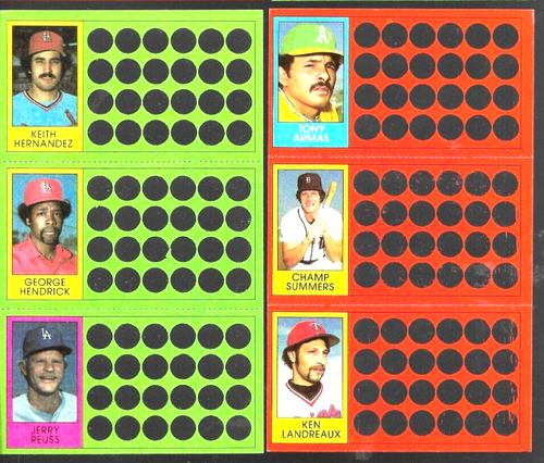 1981 Topps Scratch Offs Full Panels Lot of 4 Baseball | eBay