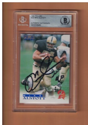 Mike Alstott AUTOGRAPHED 1996 PRO LINE ROOKIE FOOTBALL CARD SIGNED ...