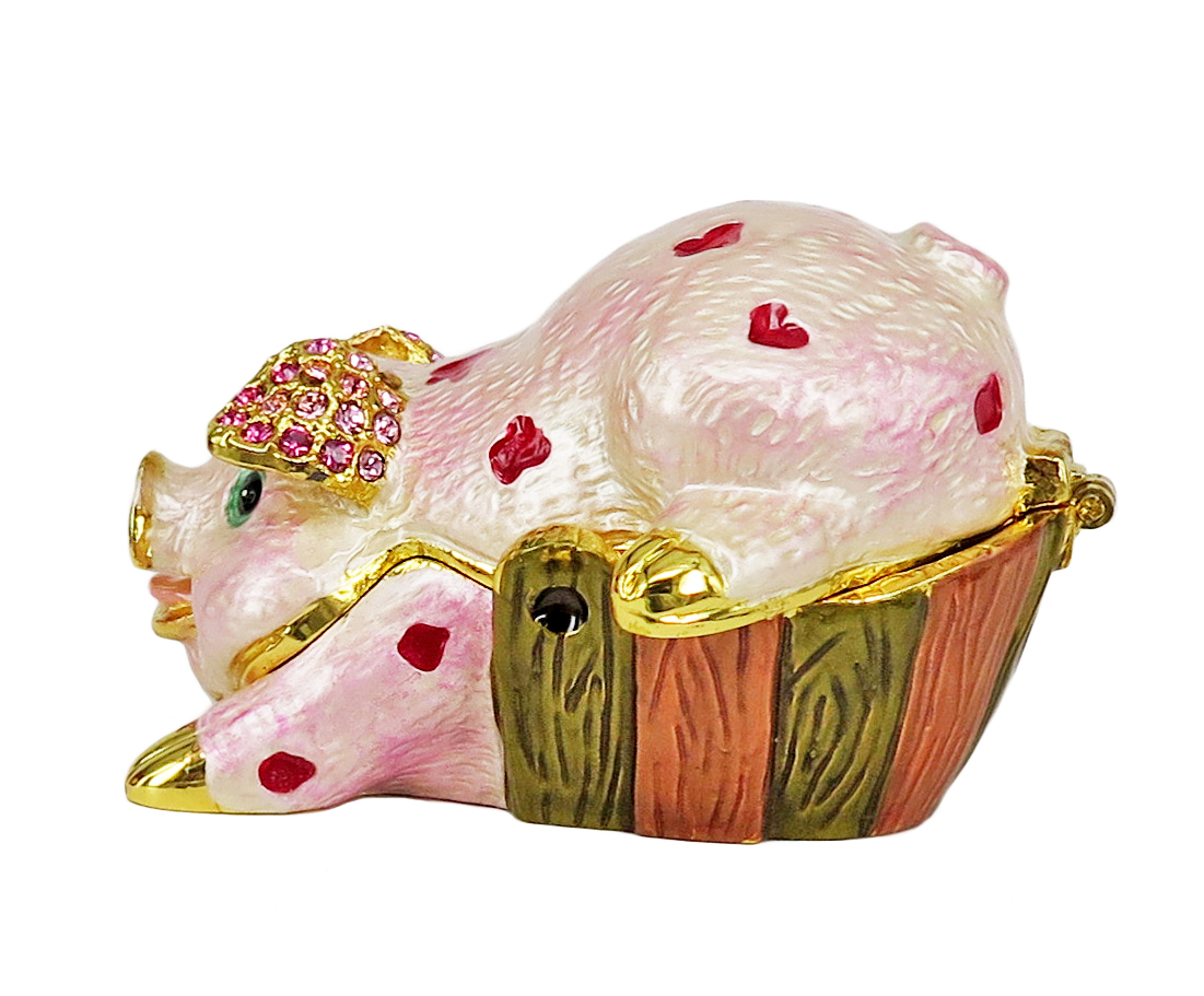 RUCINNI Hand Painted Enamel Pig Trinket Box | eBay
