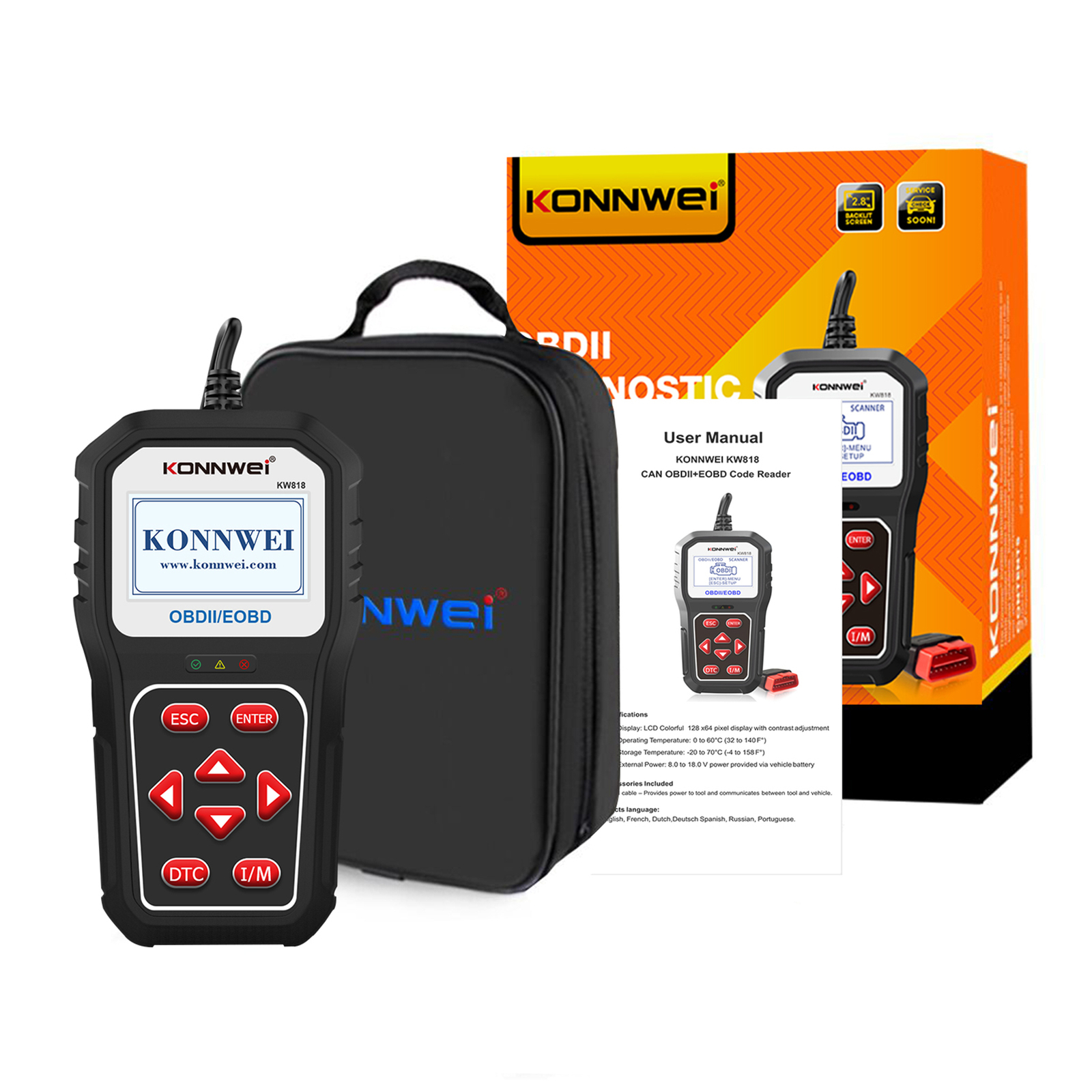New KW818 Universal Car Tool Auto Code Reader KW808 J2K2 | eBay