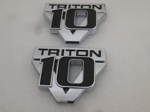 PAIR FORD V10 TRITON SUPER DUTY F250 F350 F450 EMBLEM BADGE NEW OEM | eBay