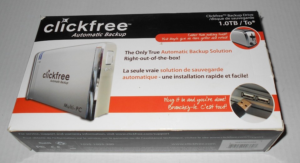 Clickfree Automatic Backup 1TB External Hard Drive - VGC Works Great | eBay