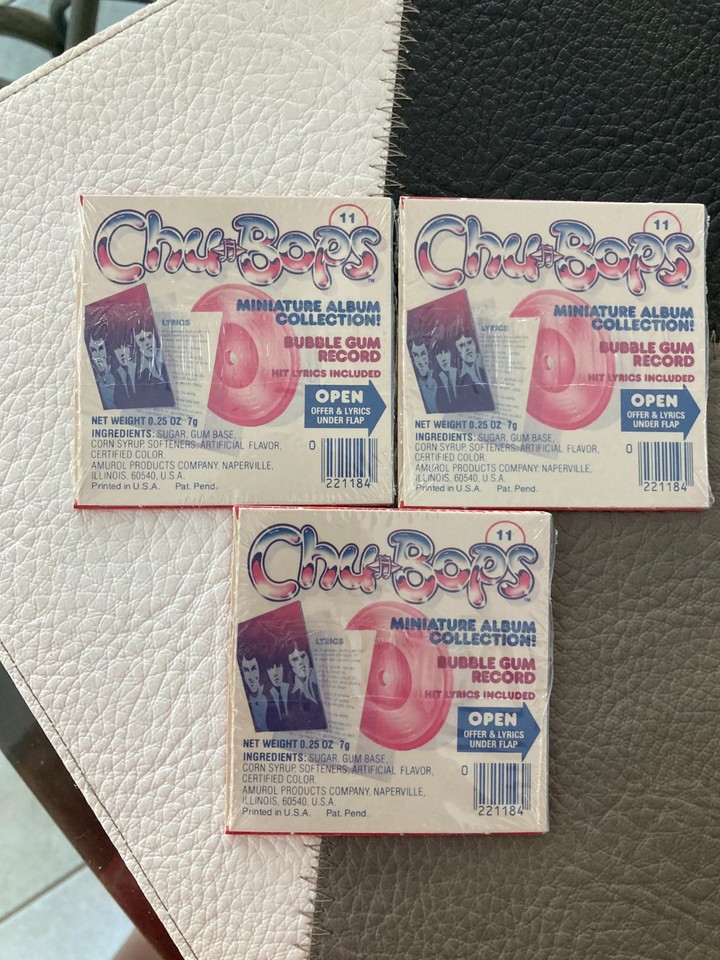 Three Chu-Bops Miniature Bubble Gum Record Commodores Heroes | eBay