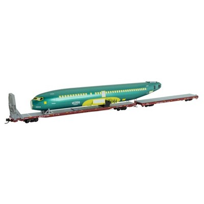 Micro-Trains N Scale 98302276 BNSF Flatcar 2 pack With 10,000th 737 ...