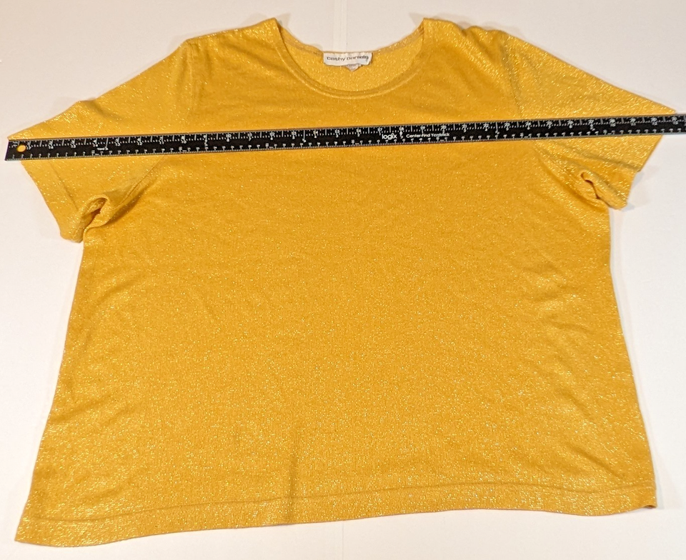 Cathy Daniels Women's XL Yellow Glitter Shirt/Blouse RN#67830 85% ...
