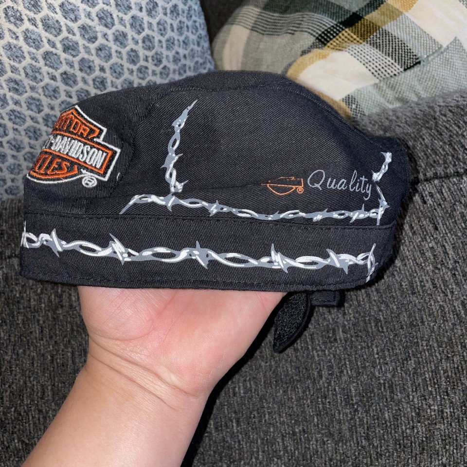 Harley Davidson Skull Cap Do Rag Bandana Hat Bar and Shield Barbed Wire ...