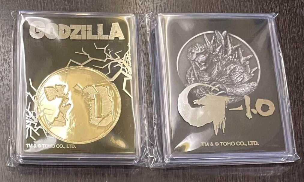 Godzilla -1.0 Godzilla 70th anniversary medal set gold & silver NEW ...