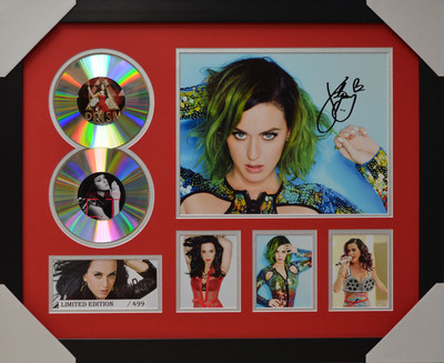 KATY PERRY SIGNED MEMORABILIA FRAMED 2 CD LIMITED EDITION V1 2016 #C ...