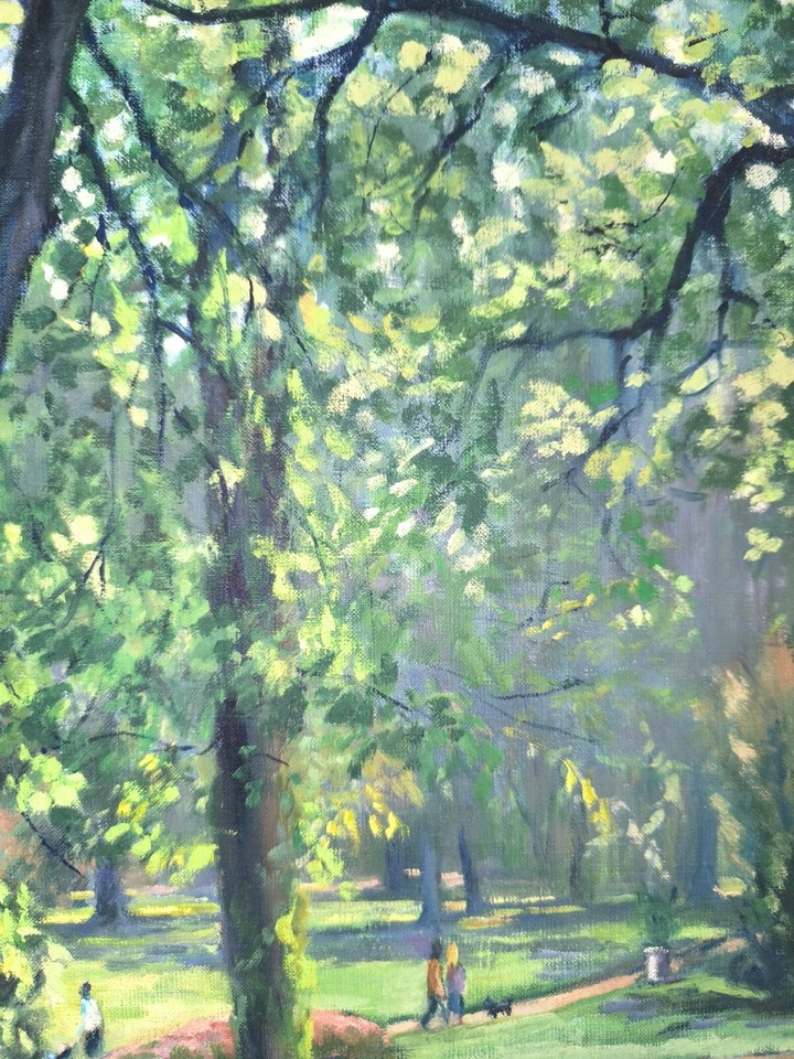 Fernand Proust (20th) Oil on Canvas Animated 'Parc Jouvet in Valence ...