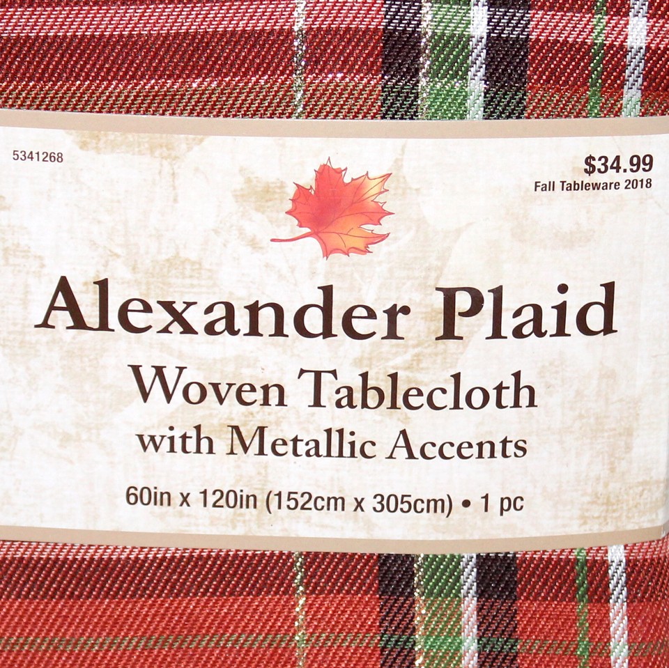 Benson Mills Alexander Plaid Woven Tablecloth 60” x 120” fall ...