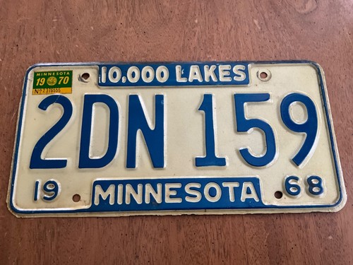 1970 Minnesota License Plate Tag 1968 2DN 159 | eBay